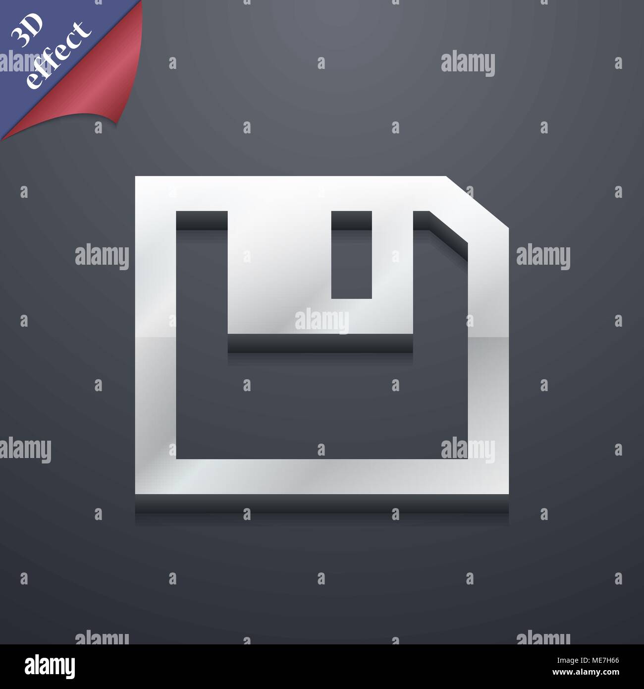 floppy icon symbol. 3D style. Trendy, modern design with space for your ...