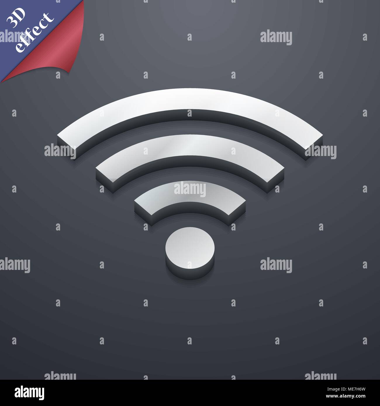 Wi-fi icon symbol. 3D style. Trendy, modern design with space for your ...