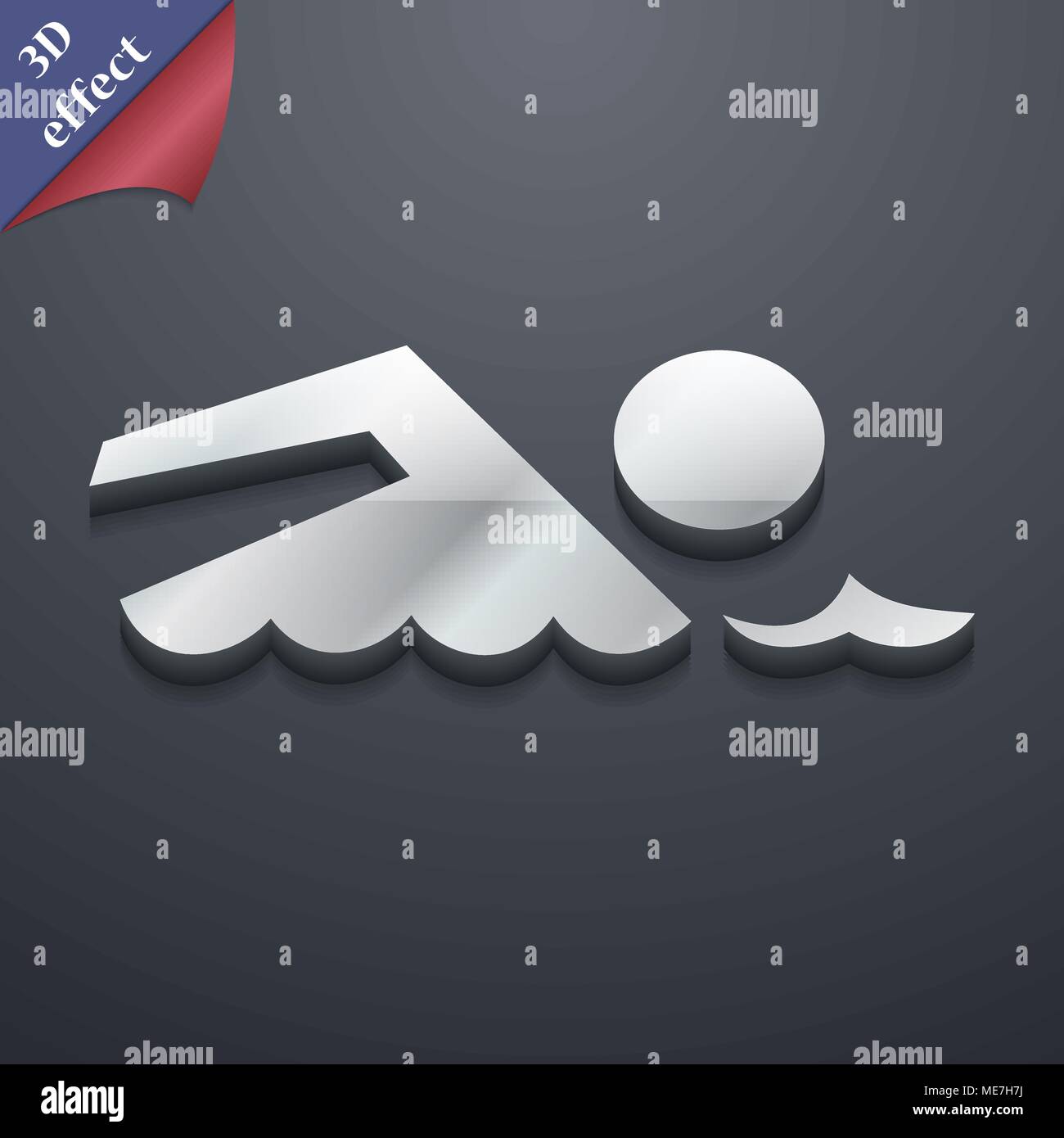 Swimming icon symbol. 3D style. Trendy, modern design with space for ...