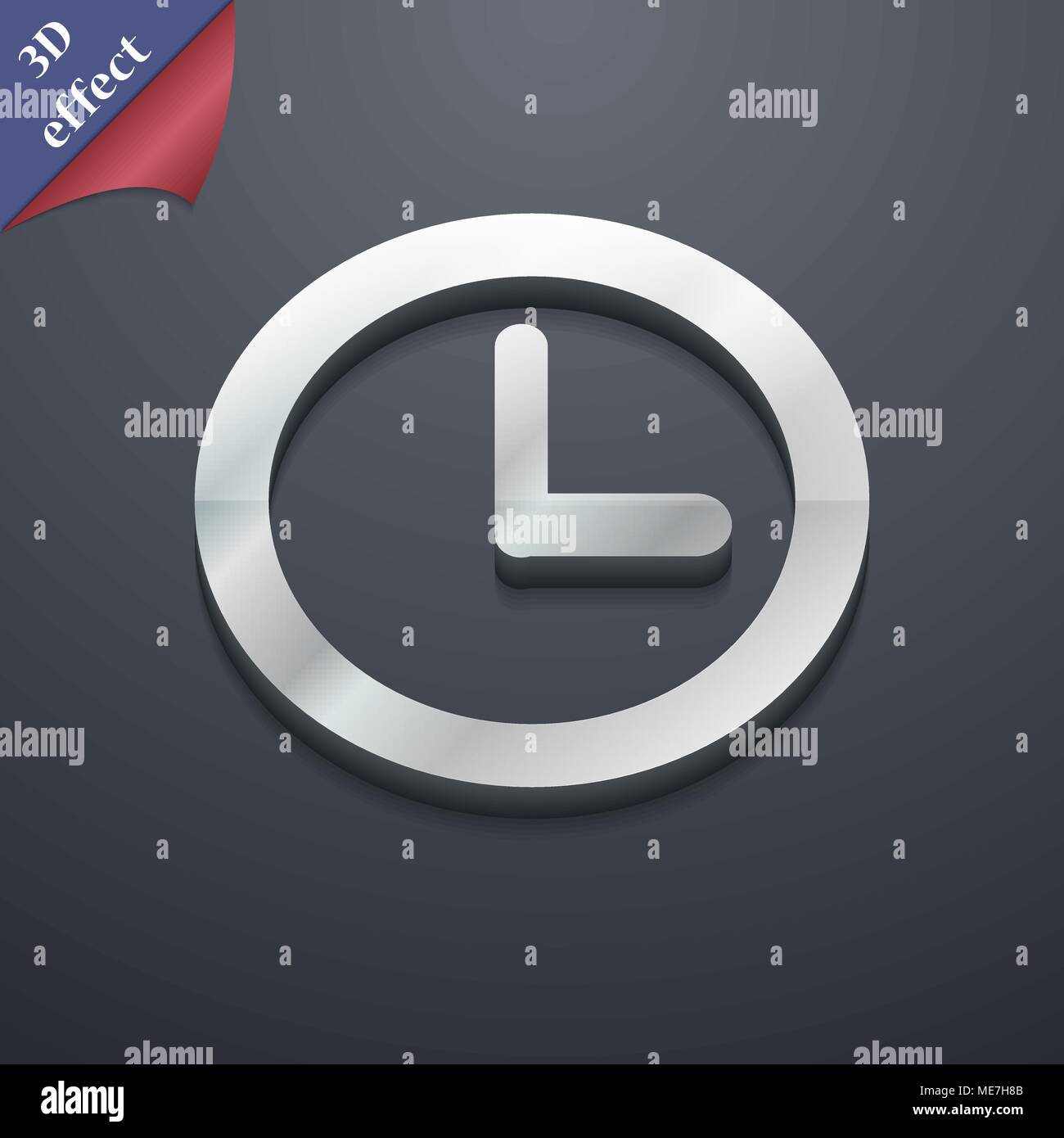 Clock icon symbol. 3D style. Trendy, modern design with space for your ...