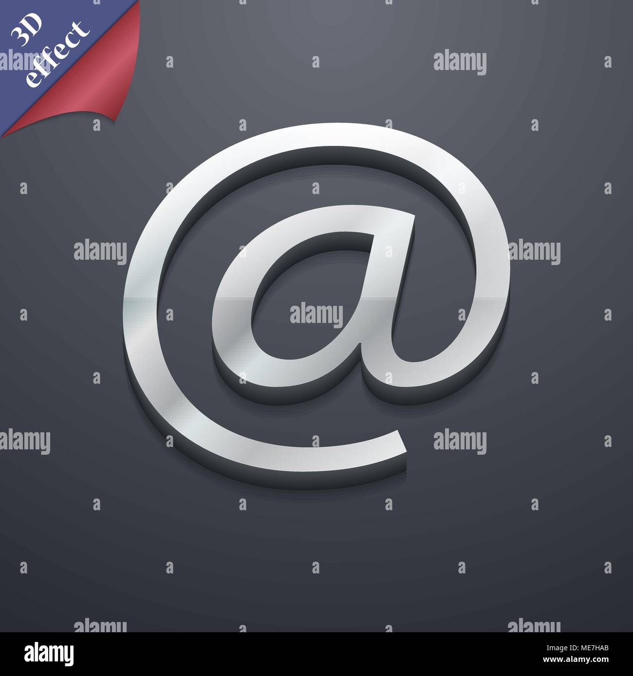 mail icon symbol. 3D style. Trendy, modern design with space for your ...