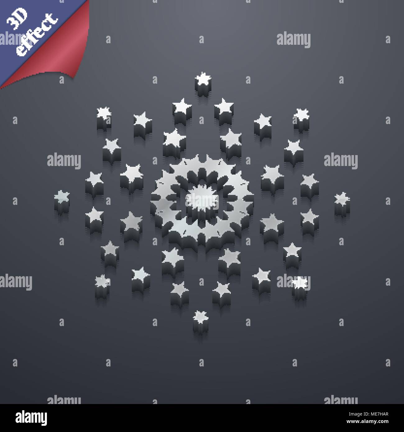 Stars icon symbol. 3D style. Trendy, modern design with space for your ...