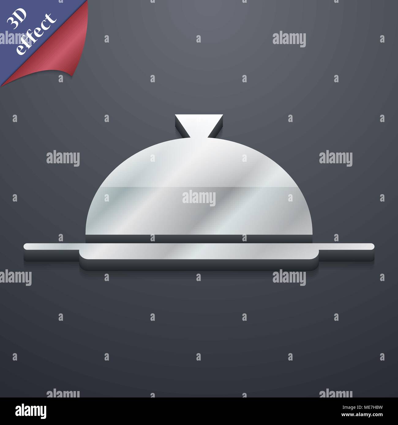 Food platter serving icon symbol. 3D style. Trendy, modern design with ...