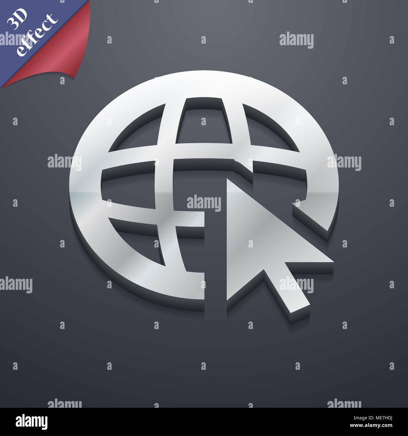 World wide web icon symbol. 3D style. Trendy, modern design with space ...