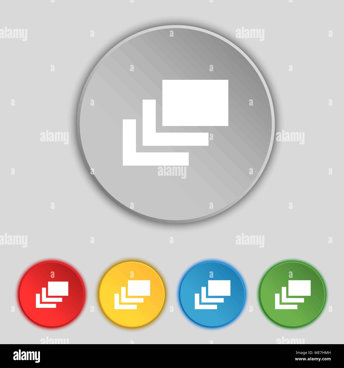 Layers icon sign. Symbol on five flat buttons. Vector illustration ...