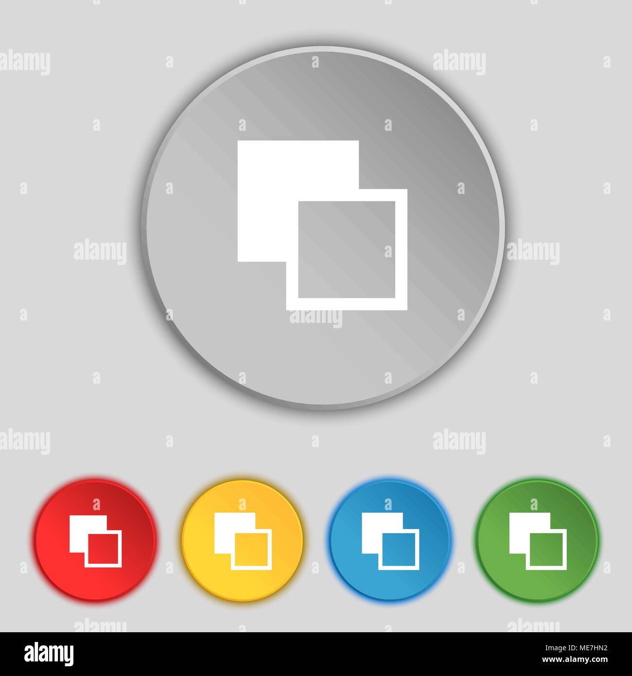 Active color toolbar icon sign. Symbol on five flat buttons. Vector ...
