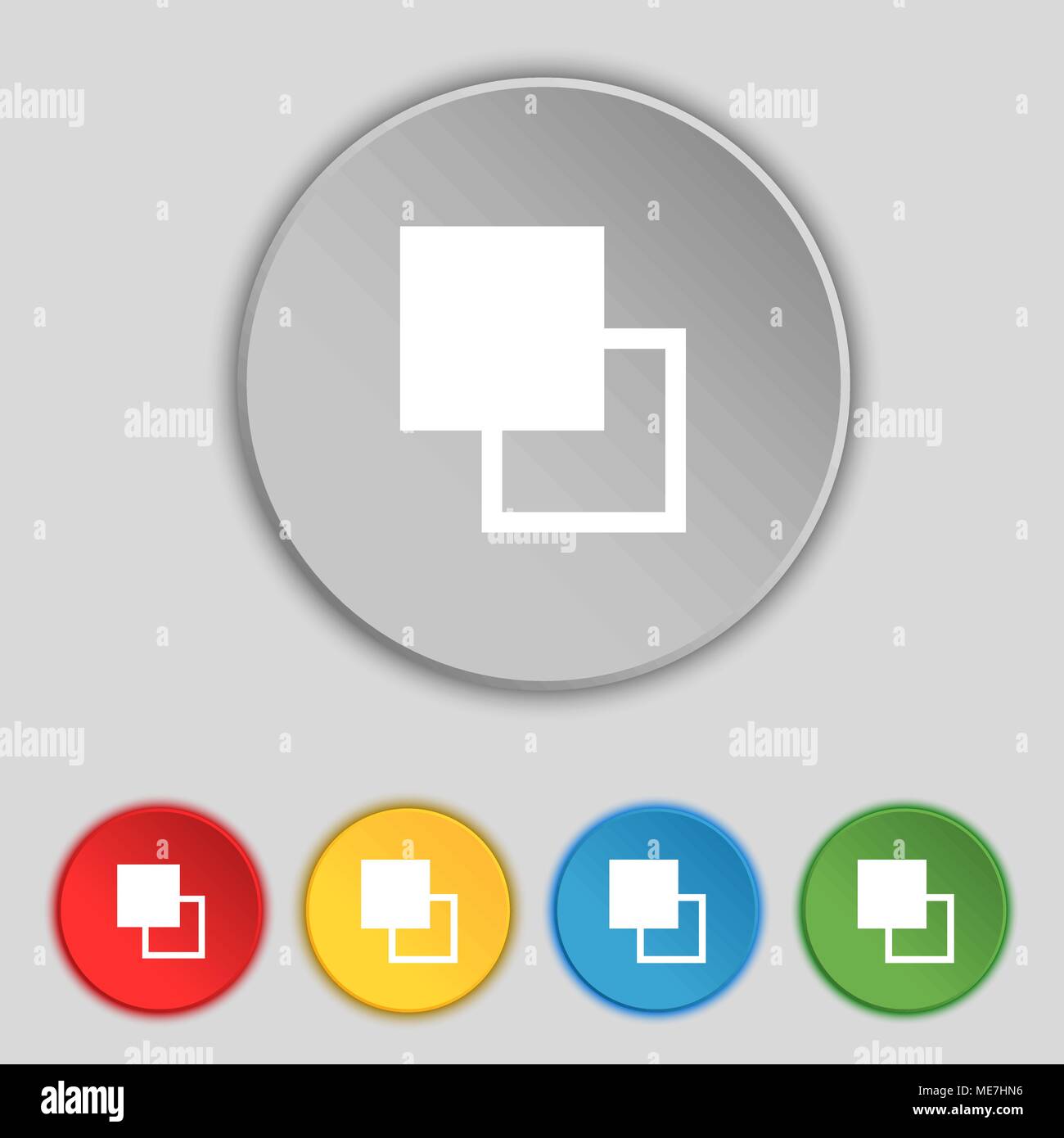 Active color toolbar icon sign. Symbol on five flat buttons. Vector ...