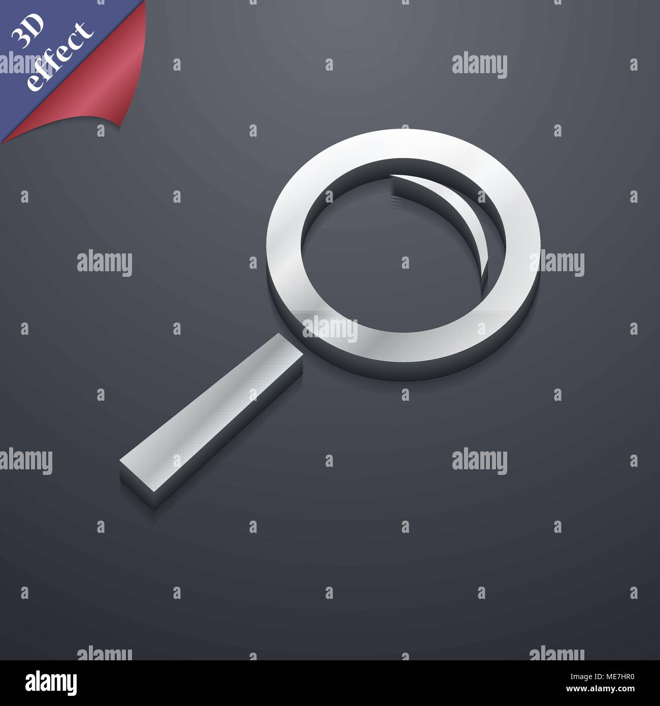 Magnifier glass icon symbol. 3D style. Trendy, modern design with space ...