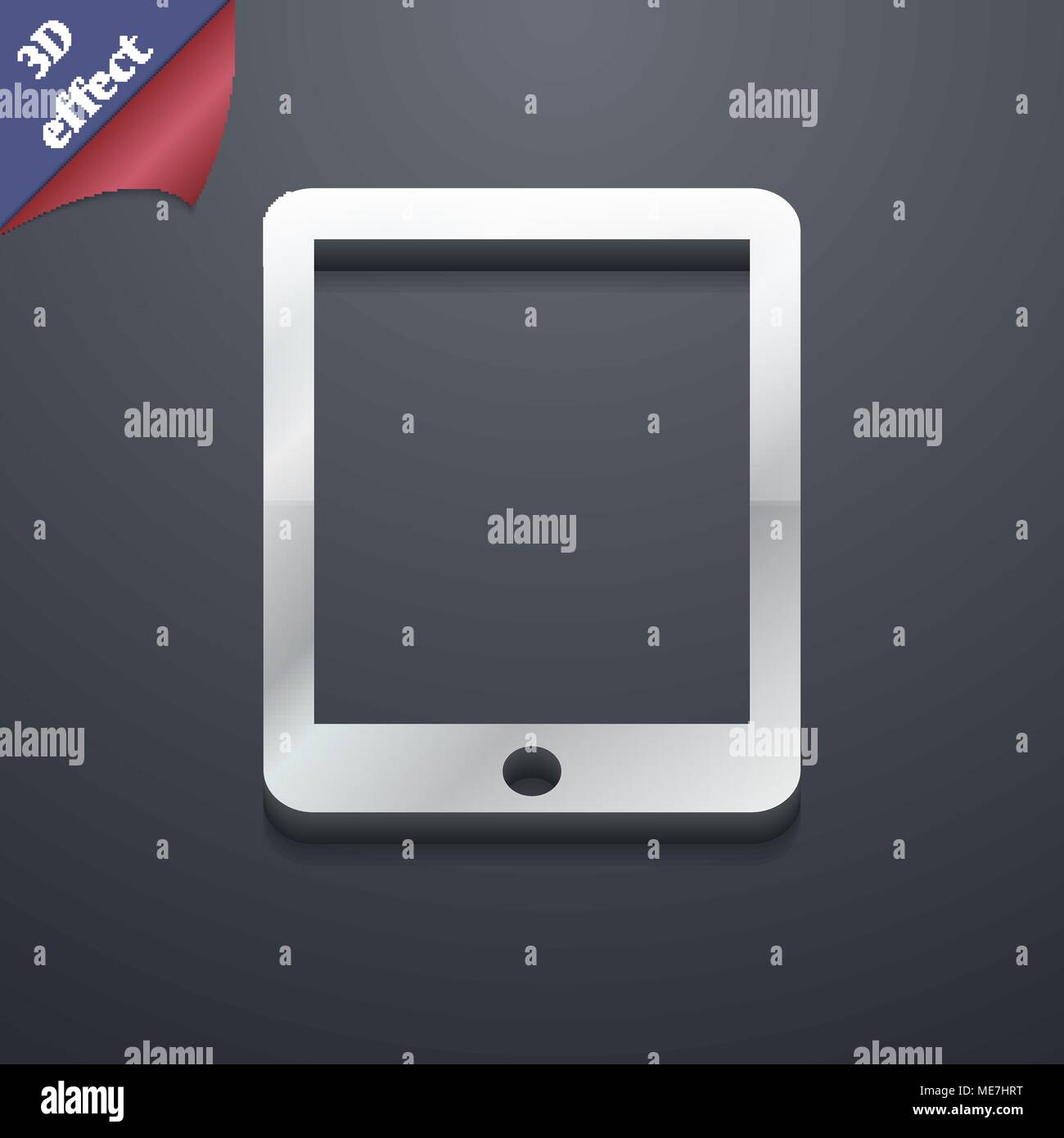 Tablet icon symbol. 3D style. Trendy, modern design with space for your ...