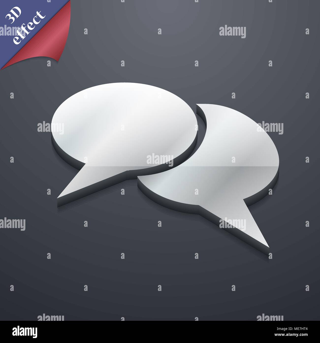 Speech bubble icon symbol. 3D style. Trendy, modern design with space ...