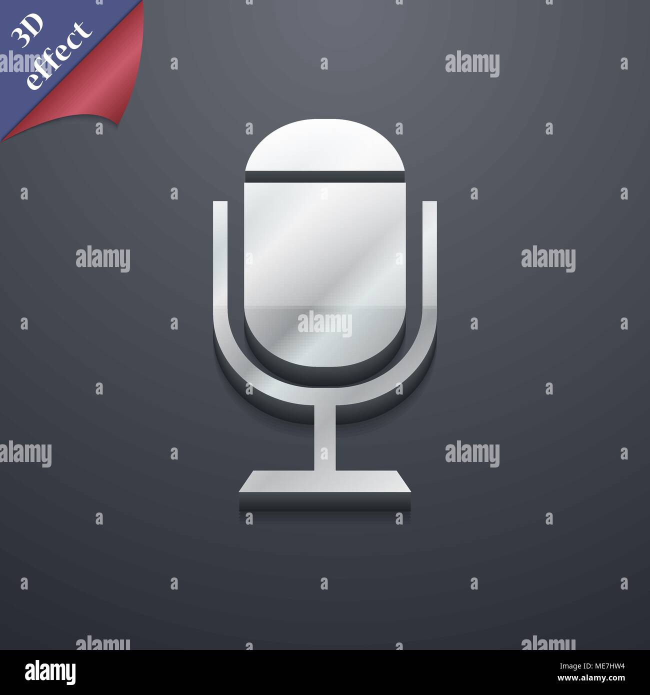 Microphone icon symbol. 3D style. Trendy, modern design with space for ...