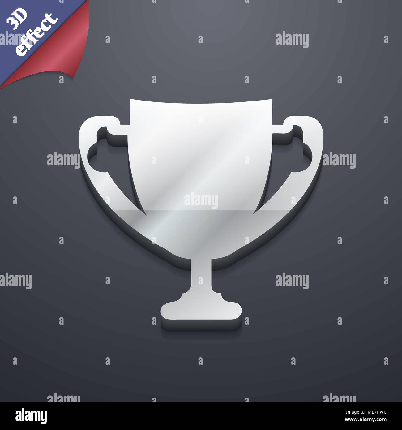 Winner cup icon symbol. 3D style. Trendy, modern design with space for ...