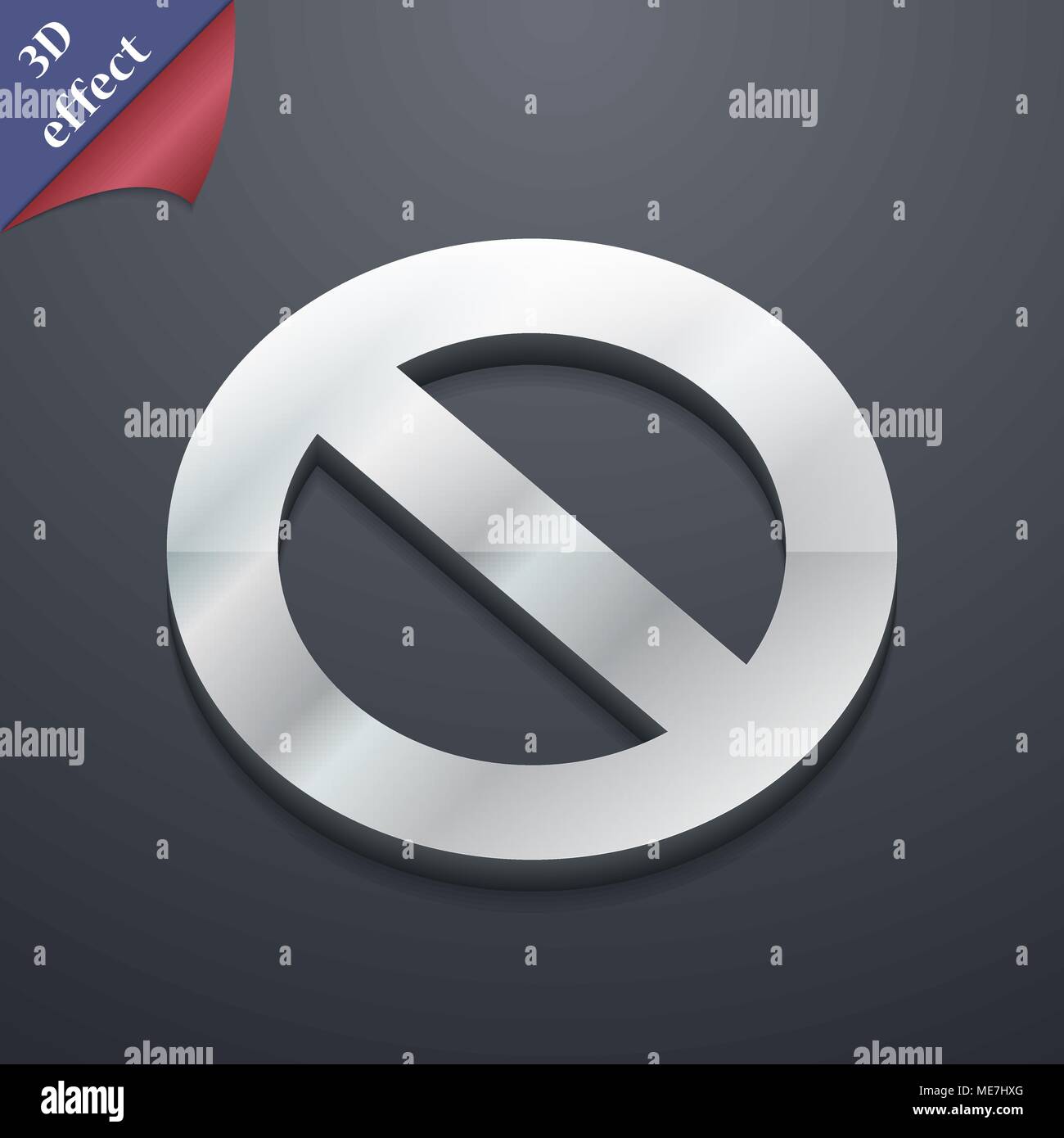 Stop icon symbol. 3D style. Trendy, modern design with space for your ...