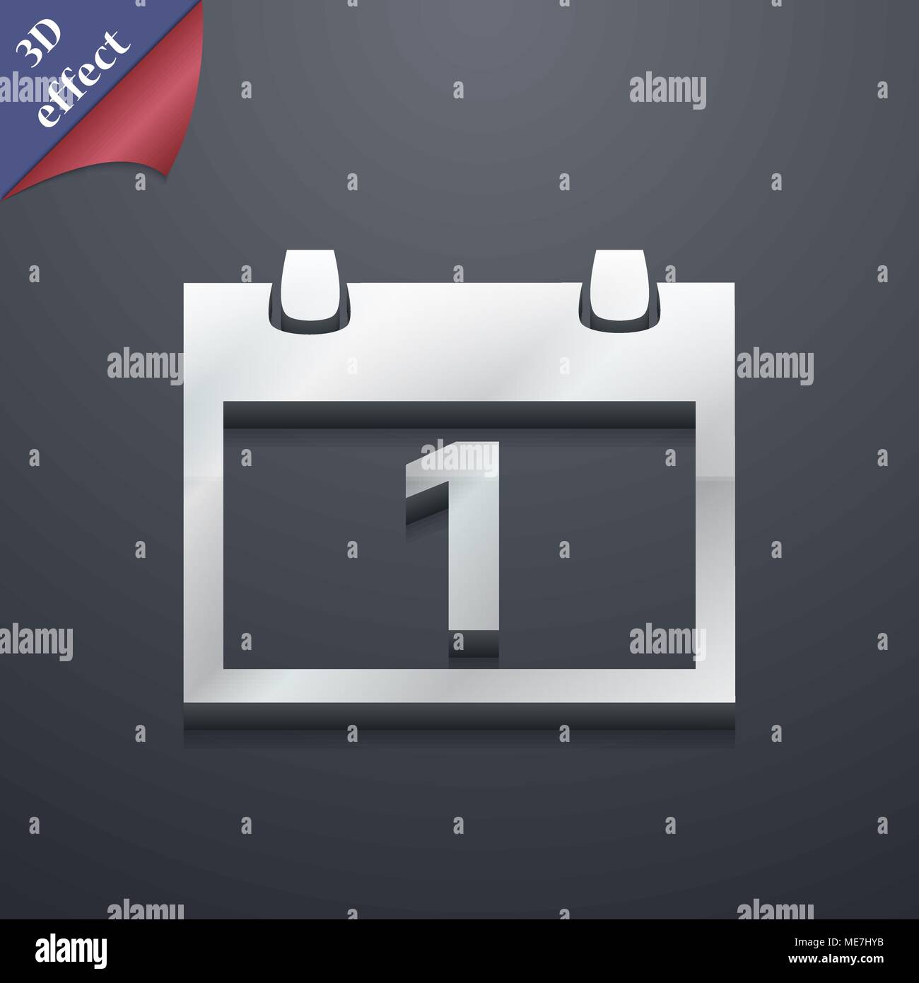 Calendar icon symbol. 3D style. Trendy, modern design with space for ...