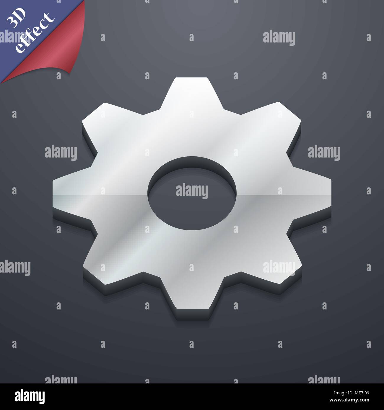 Cog settings icon symbol. 3D style. Trendy, modern design with space ...