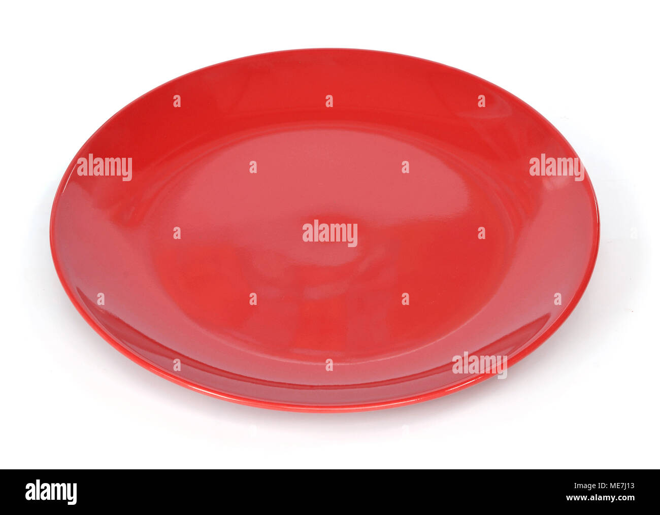 red dish on white background Stock Photo - Alamy