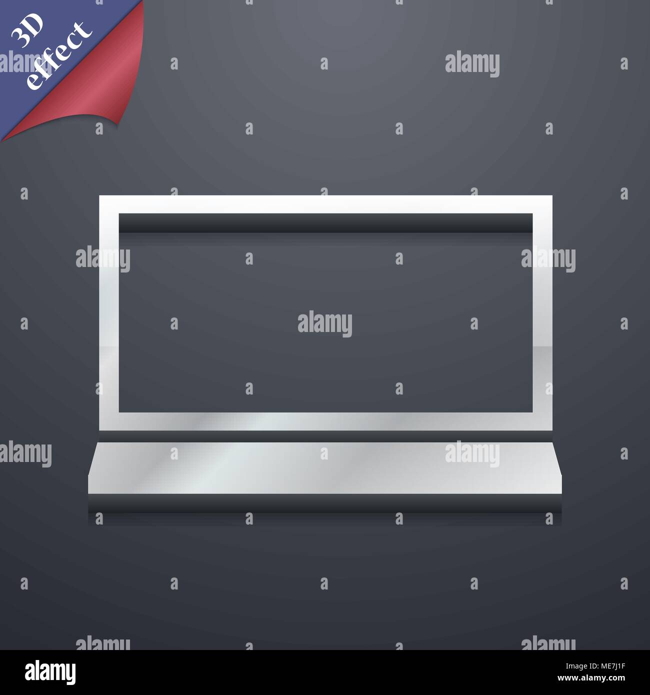 Laptop icon symbol. 3D style. Trendy, modern design with space for your ...