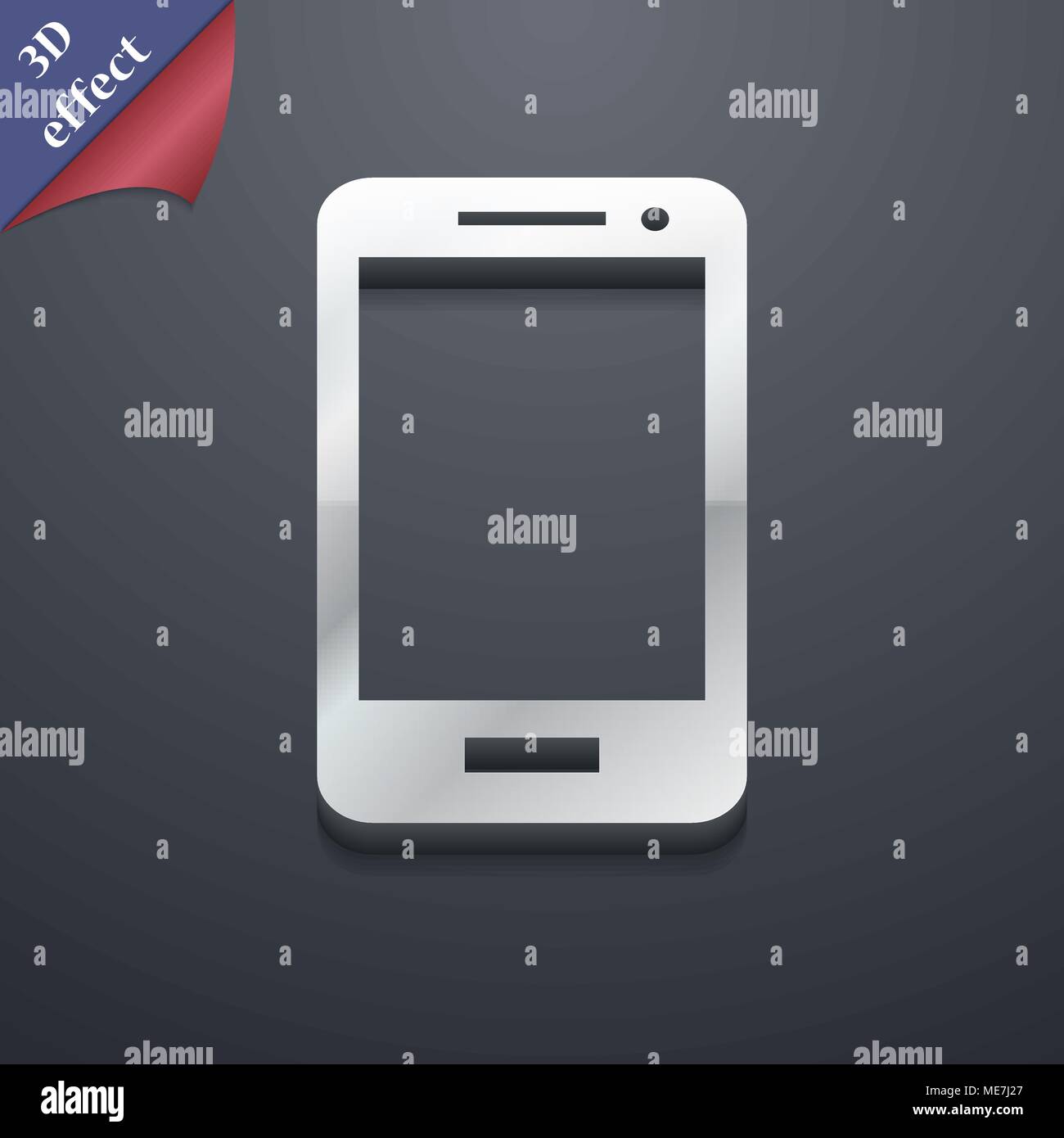 smartphone widescreen icon symbol. 3D style. Trendy, modern design with ...