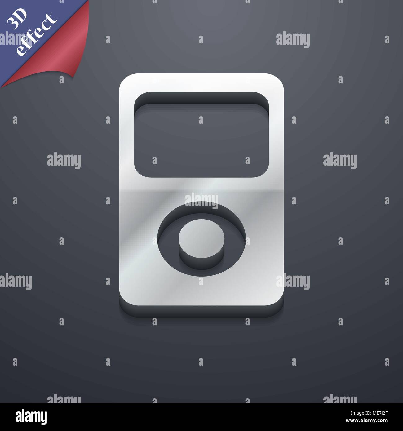 Portable musical player icon symbol. 3D style. Trendy, modern design ...