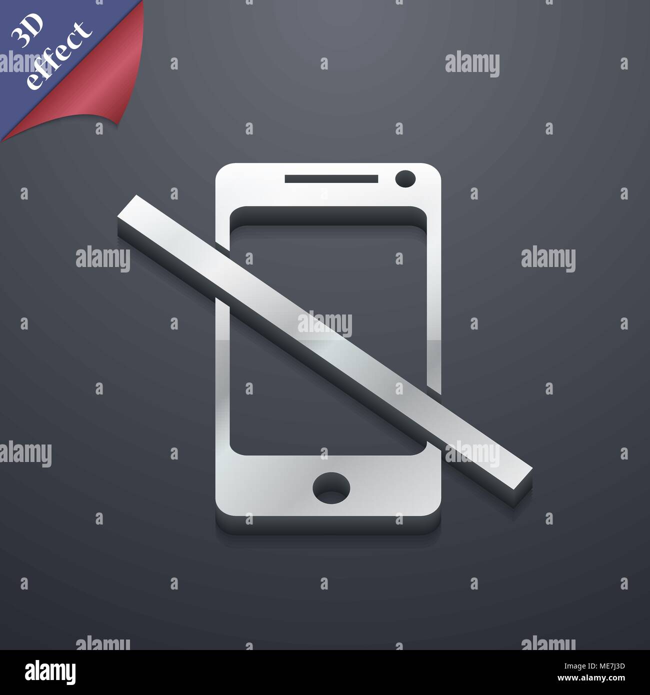 Do not call icon symbol. 3D style. Trendy, modern design with space for ...