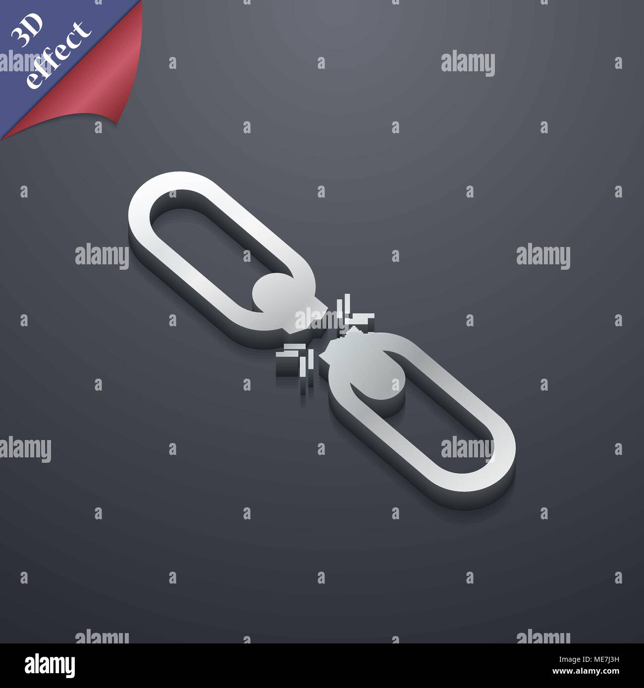 Broken connection icon symbol. 3D style. Trendy, modern design with ...
