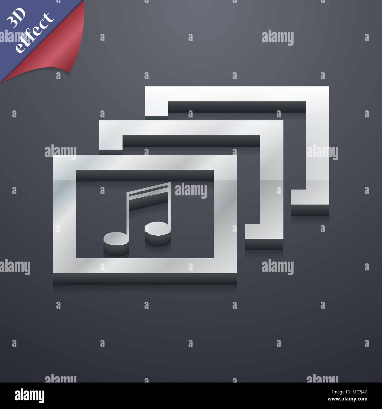 Mp3 music format icon symbol. 3D style. Trendy, modern design with ...