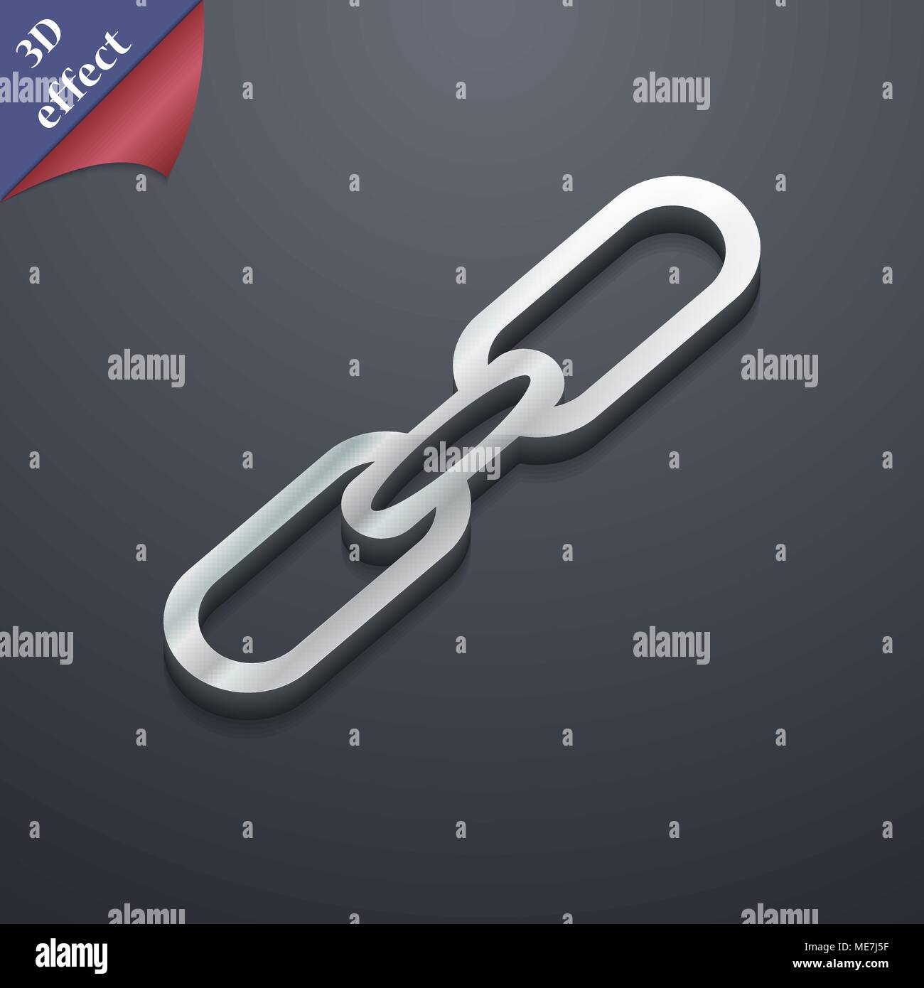 Link icon symbol. 3D style. Trendy, modern design with space for your ...
