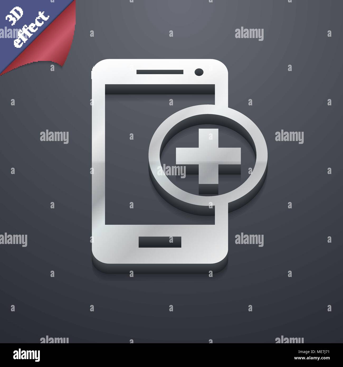 Mobile devices icon symbol. 3D style. Trendy, modern design with space ...