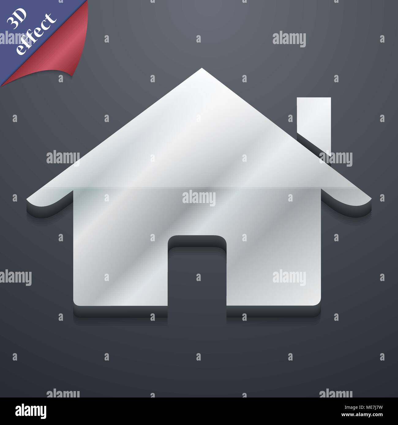 Home icon symbol. 3D style. Trendy, modern design with space for your ...