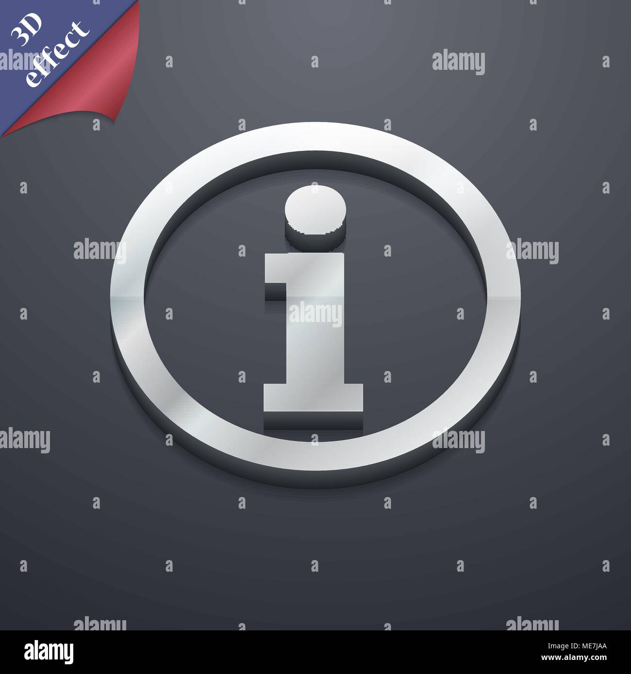 Information icon symbol. 3D style. Trendy, modern design with space for ...