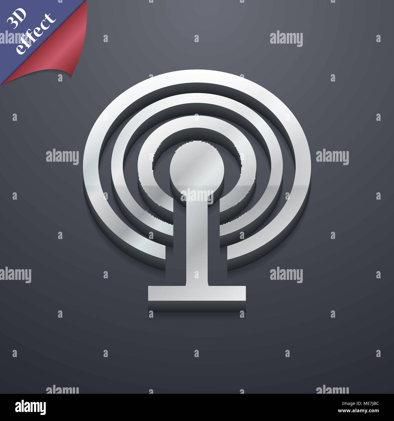 Wi-fi icon symbol. 3D style. Trendy, modern design with space for your ...