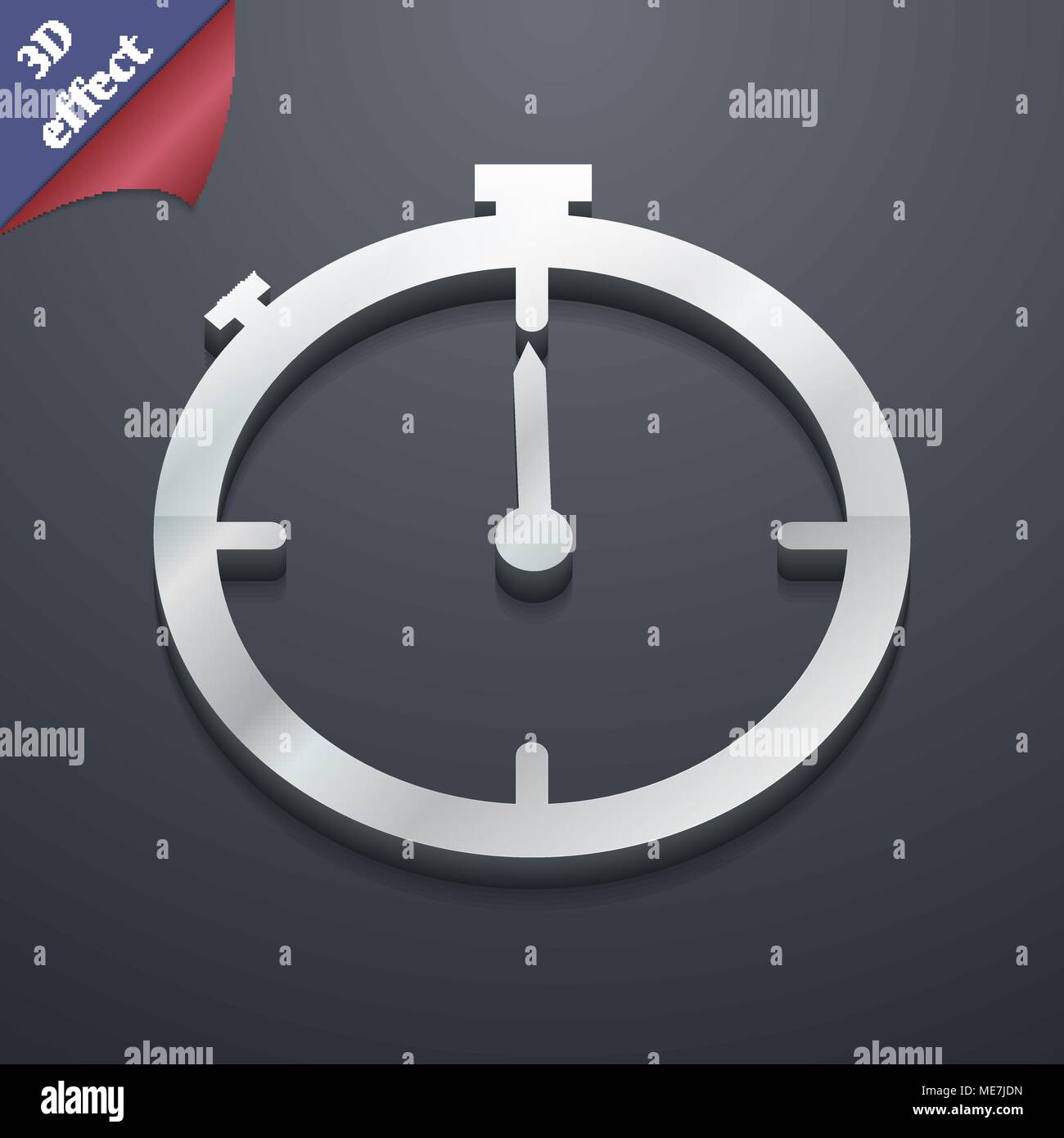 Timer icon symbol. 3D style. Trendy, modern design with space for your ...