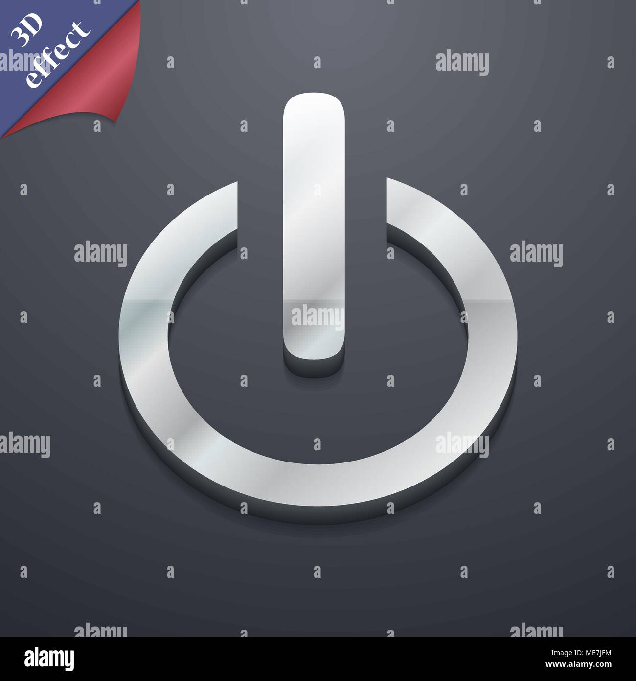 Power icon symbol. 3D style. Trendy, modern design with space for your ...