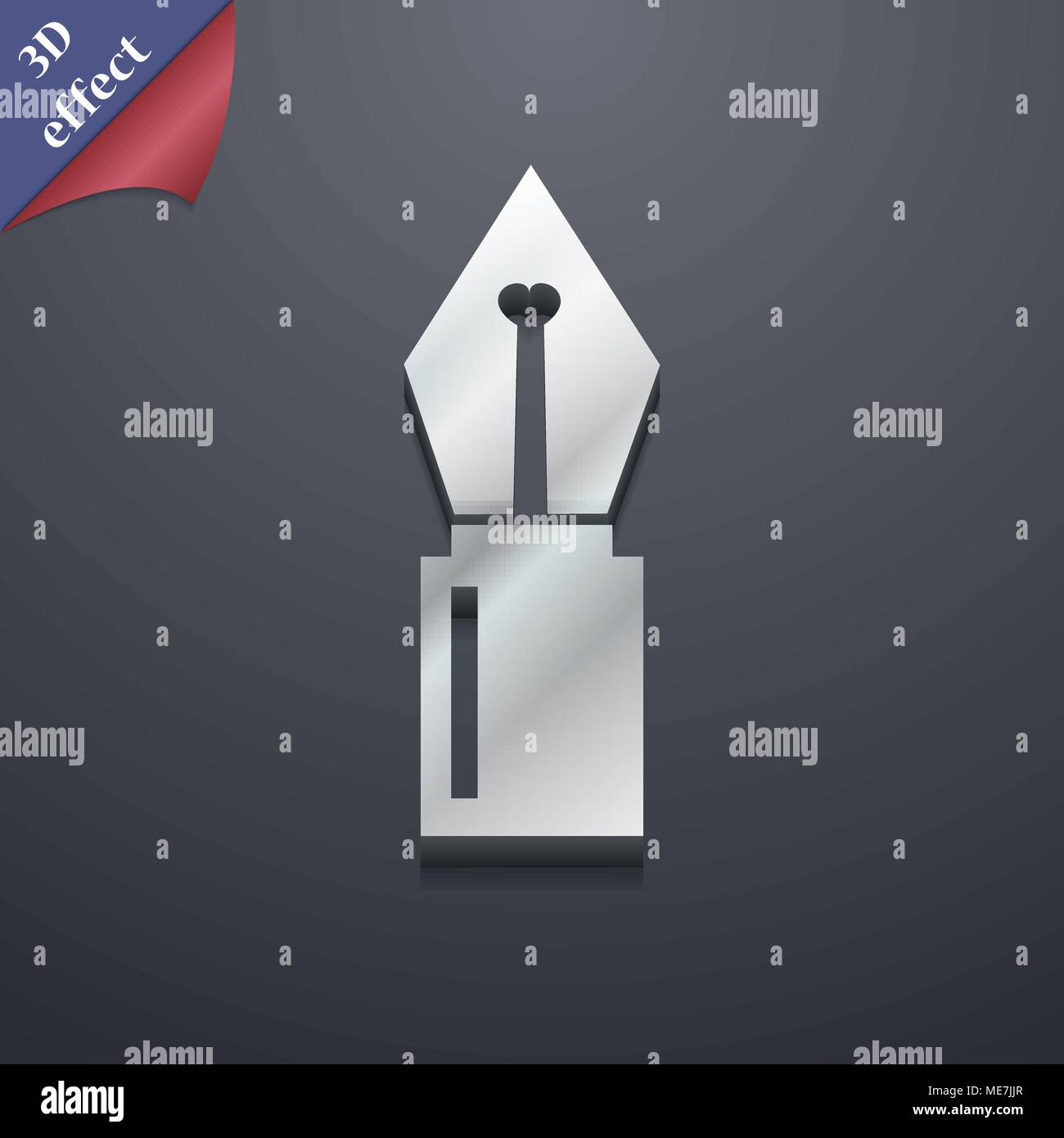 Pen icon symbol. 3D style. Trendy, modern design with space for your ...