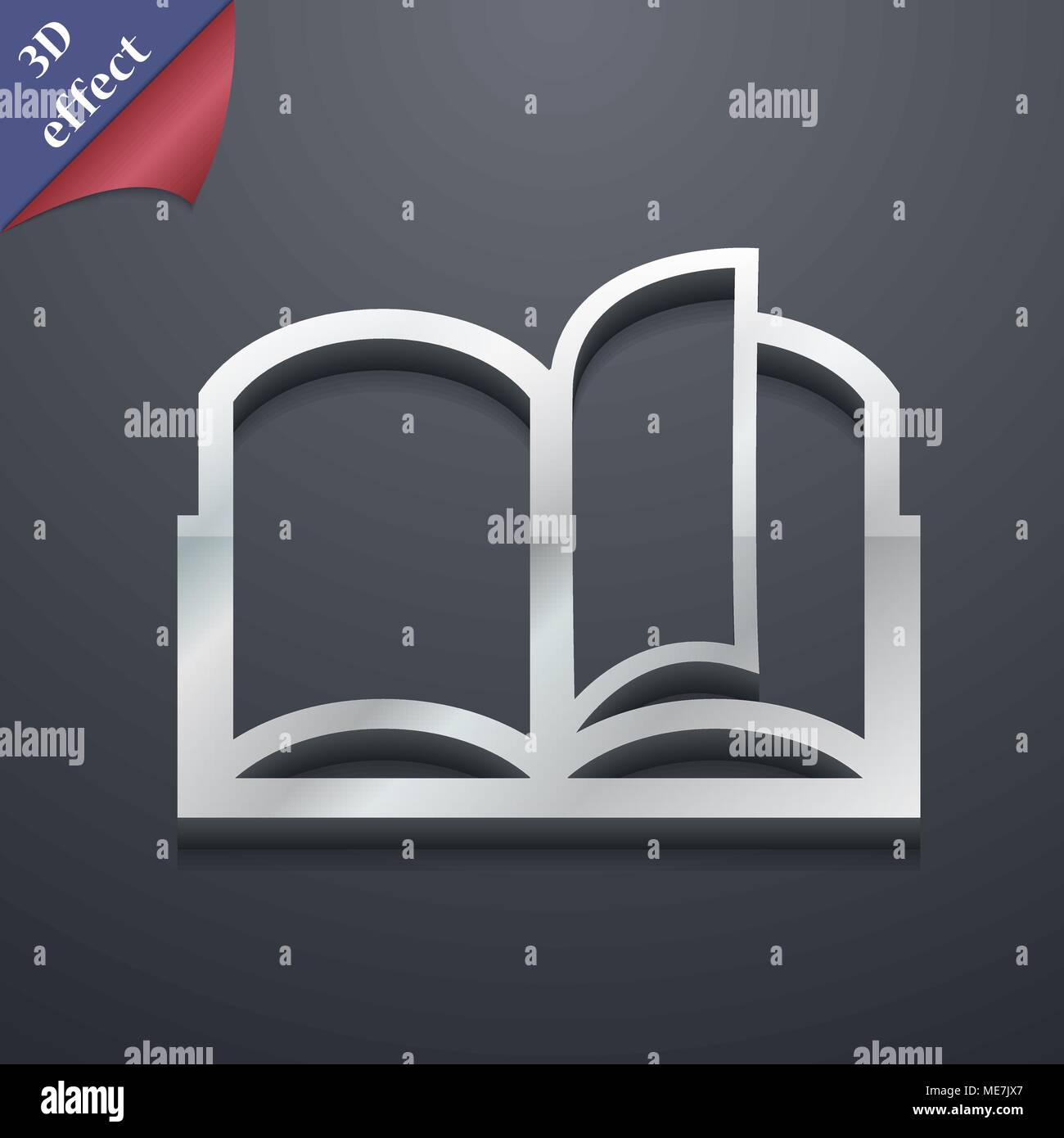 Open book icon symbol. 3D style. Trendy, modern design with space for ...