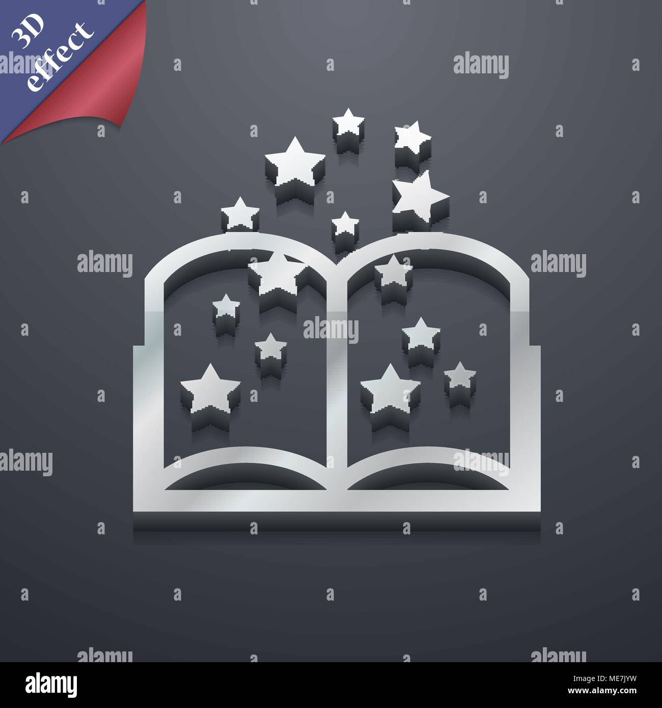 Magic Book icon symbol. 3D style. Trendy, modern design with space for ...