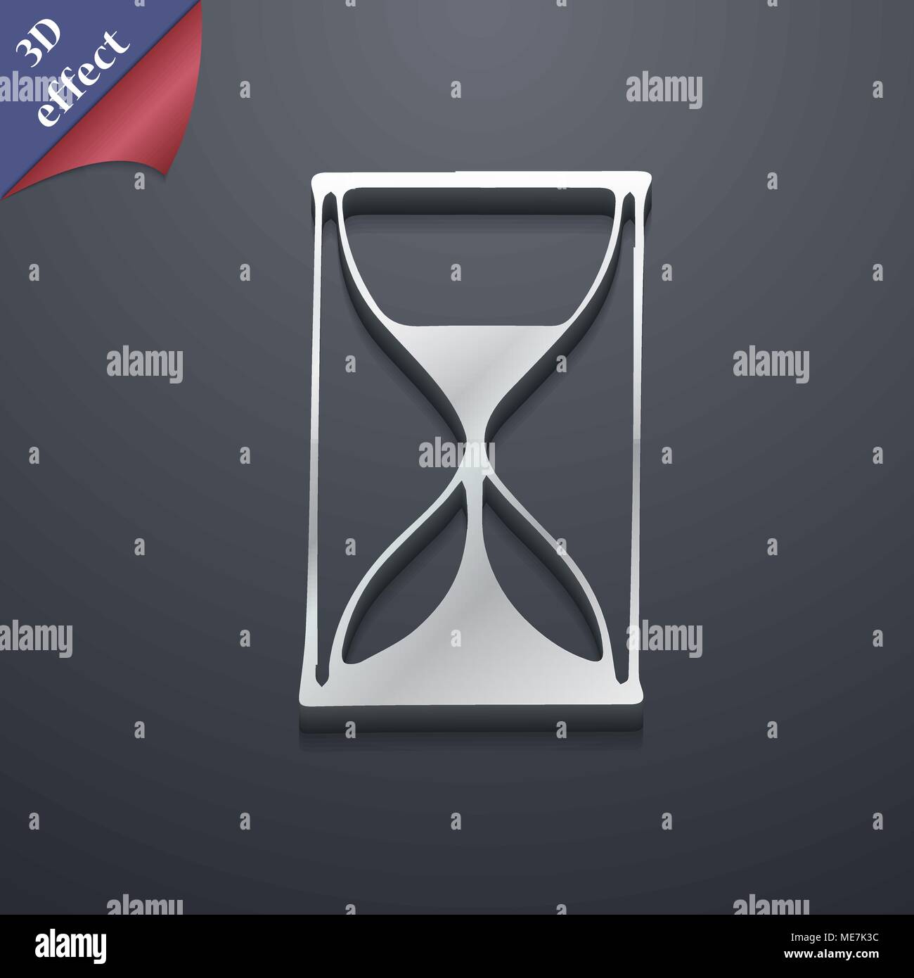 Hourglass icon symbol. 3D style. Trendy, modern design with space for ...