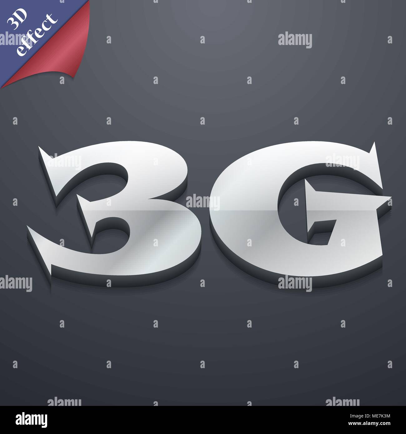 3G icon symbol. 3D style. Trendy, modern design with space for your ...