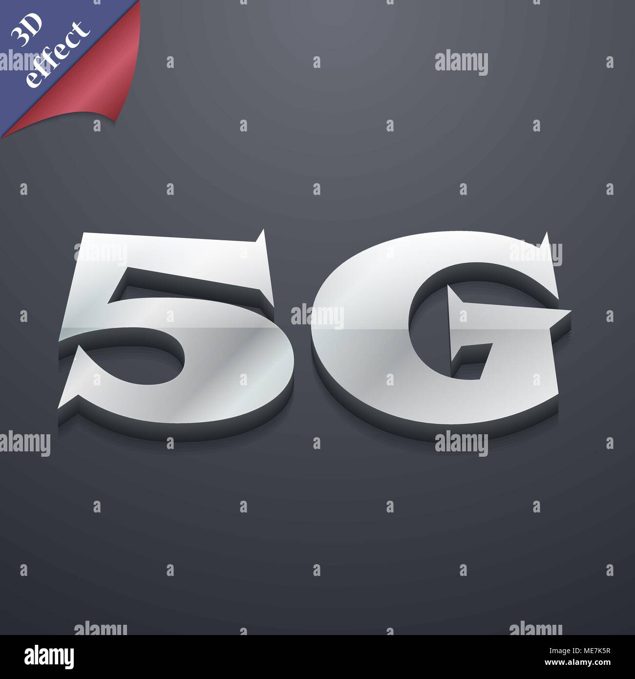 5G icon symbol. 3D style. Trendy, modern design with space for your ...
