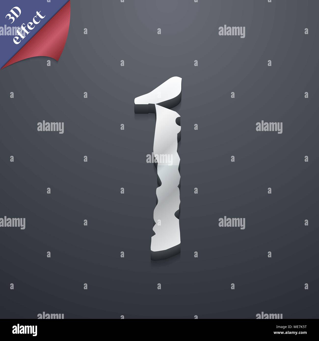 number one icon symbol. 3D style. Trendy, modern design with space for ...