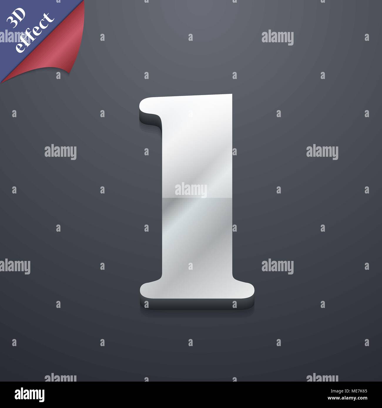 number one icon symbol. 3D style. Trendy, modern design with space for ...
