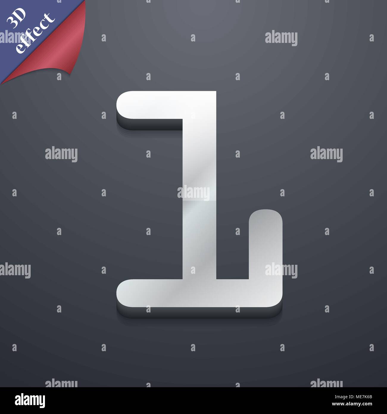 number one icon symbol. 3D style. Trendy, modern design with space for ...