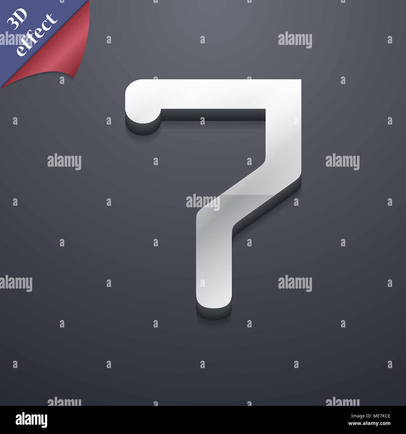 number seven icon symbol. 3D style. Trendy, modern design with space ...