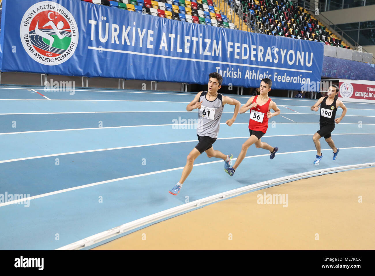 ISTANBUL, TURKEY - JANUARY 06, 2018: Athletes running during Turkish ...