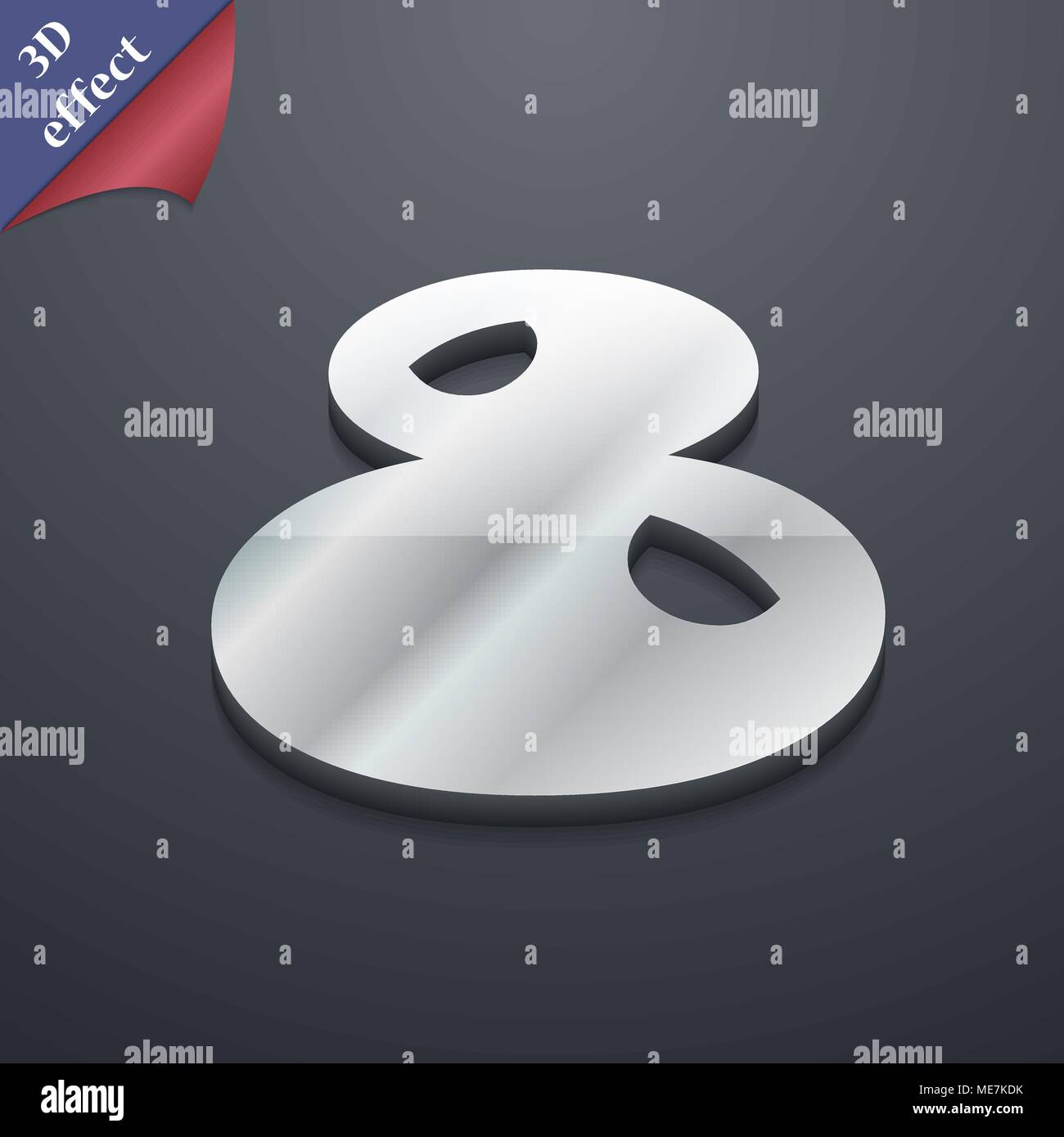 number Eight icon symbol. 3D style. Trendy, modern design with space ...