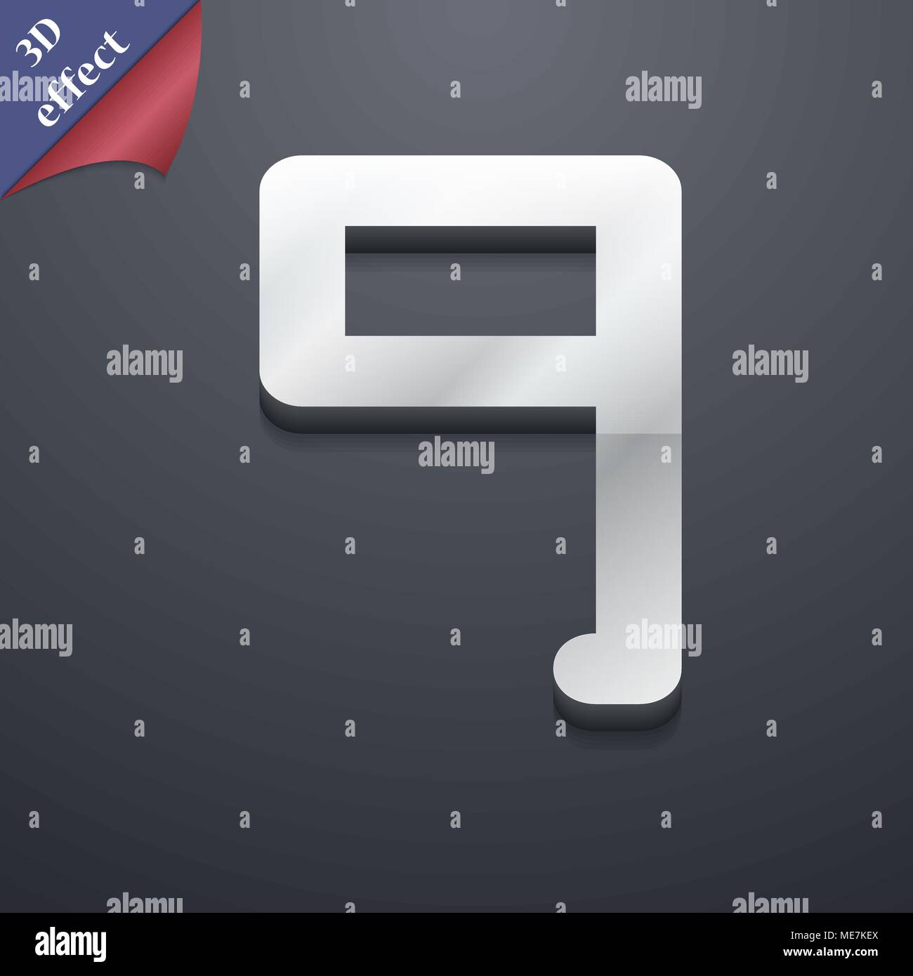 number Nine icon symbol. 3D style. Trendy, modern design with space for ...