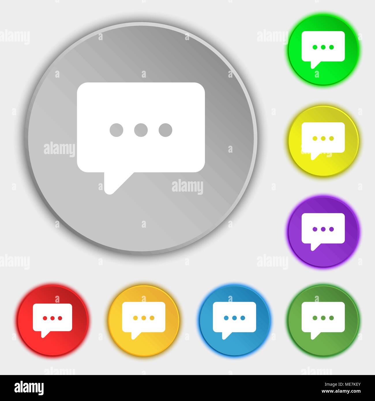 Cloud of thoughts icon sign. Symbol on five flat buttons. Vector ...
