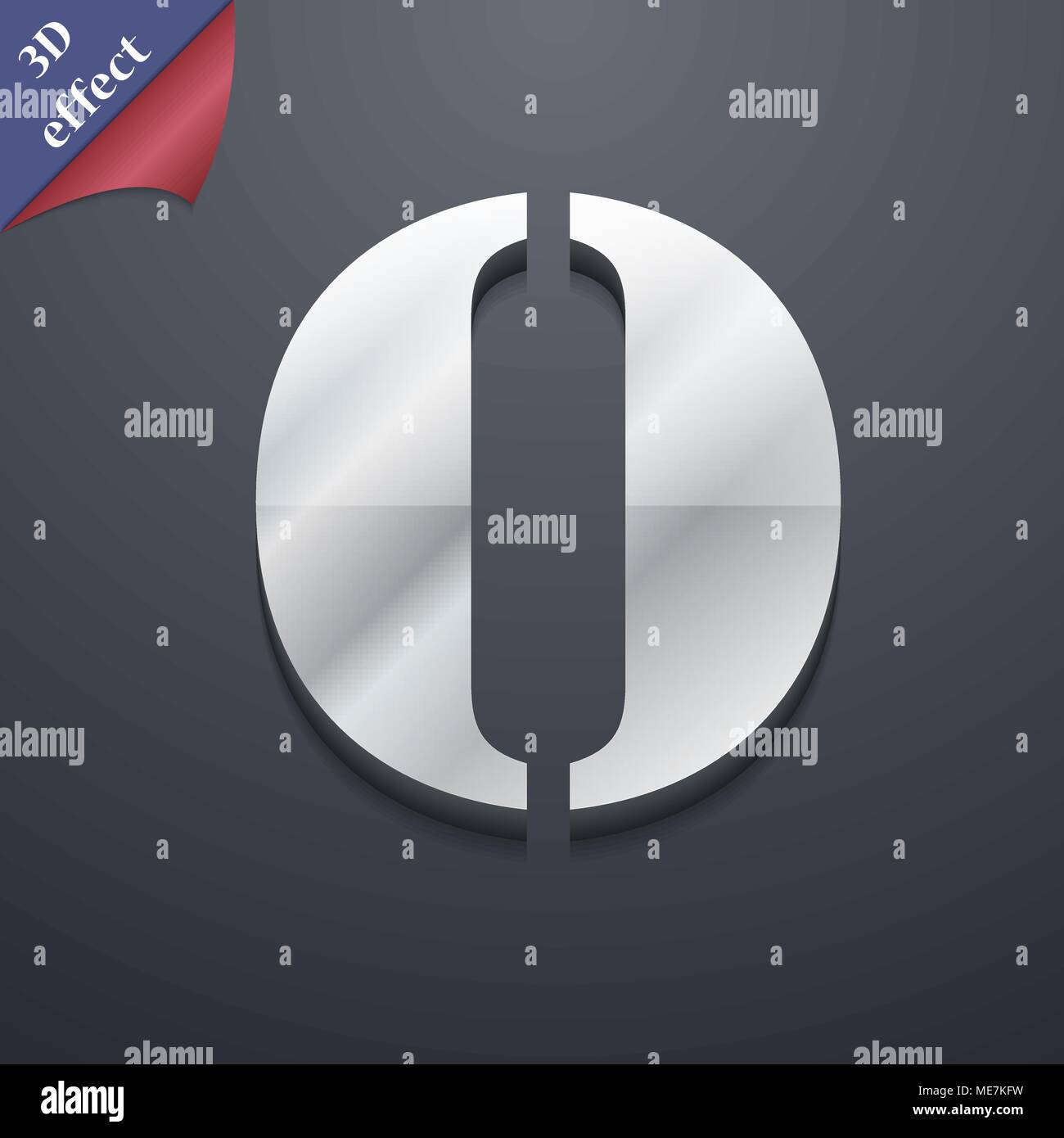 number zero icon symbol. 3D style. Trendy, modern design with space for ...