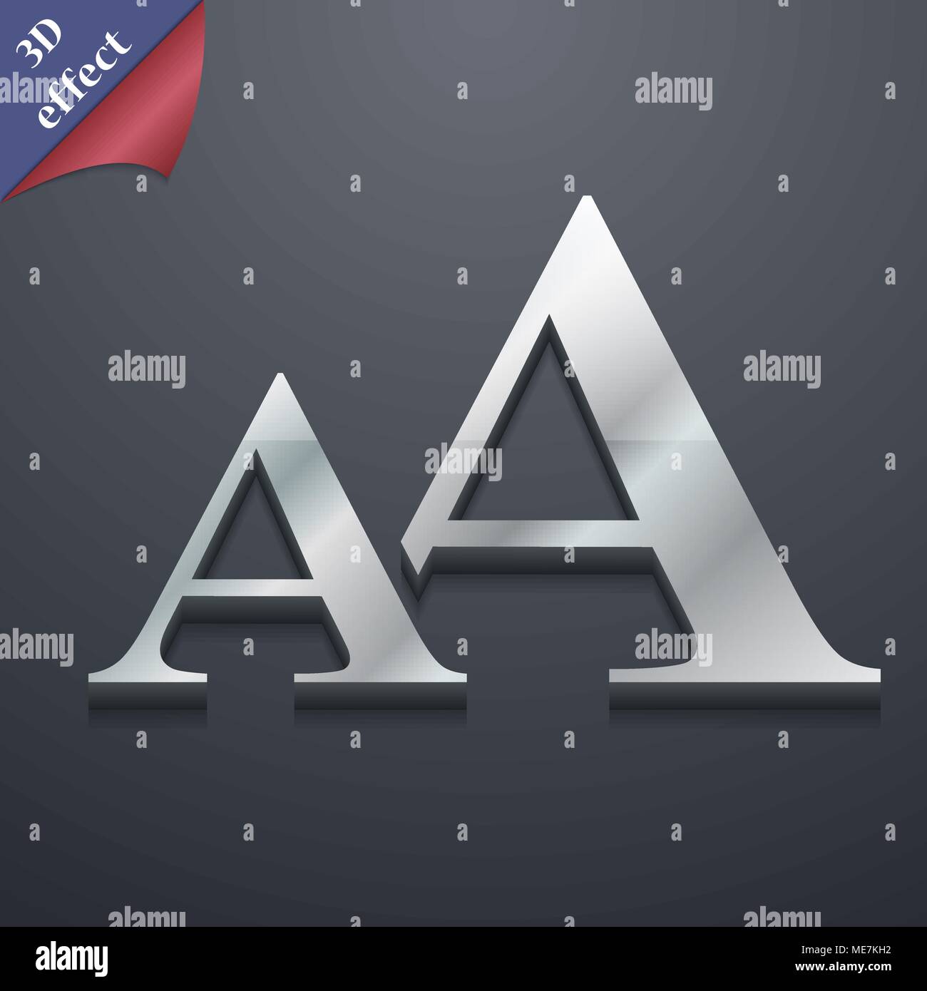 Enlarge font, AA icon symbol. 3D style. Trendy, modern design with ...