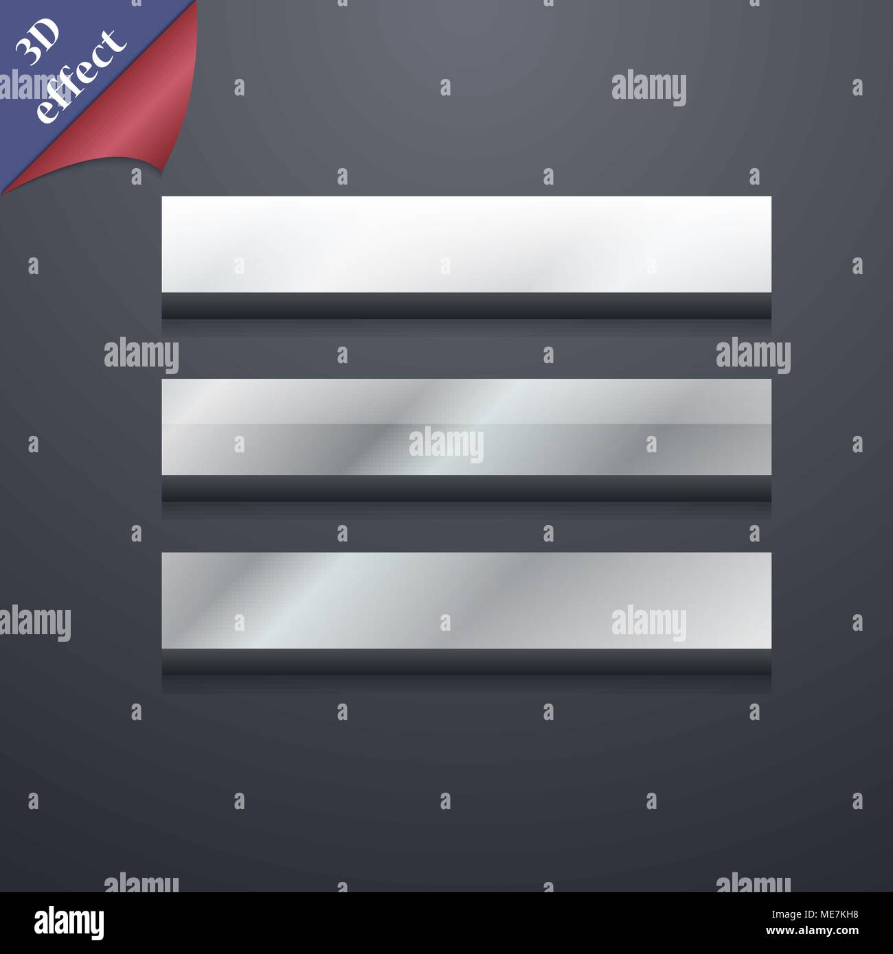 Align text to the width icon symbol. 3D style. Trendy, modern design ...